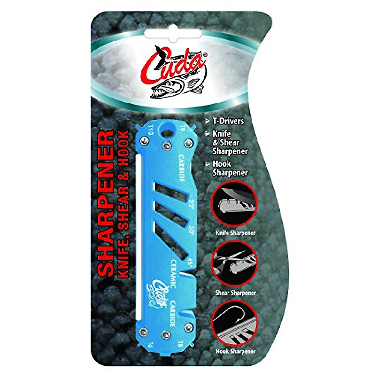 Camillus Cuda Knife; Shear; and Hook, Blue, (18097)