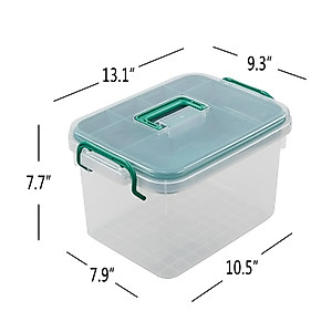 Gloreen Clear Plastic First Aid Kit Box, Household Medicine Storage Box, 1 Pack