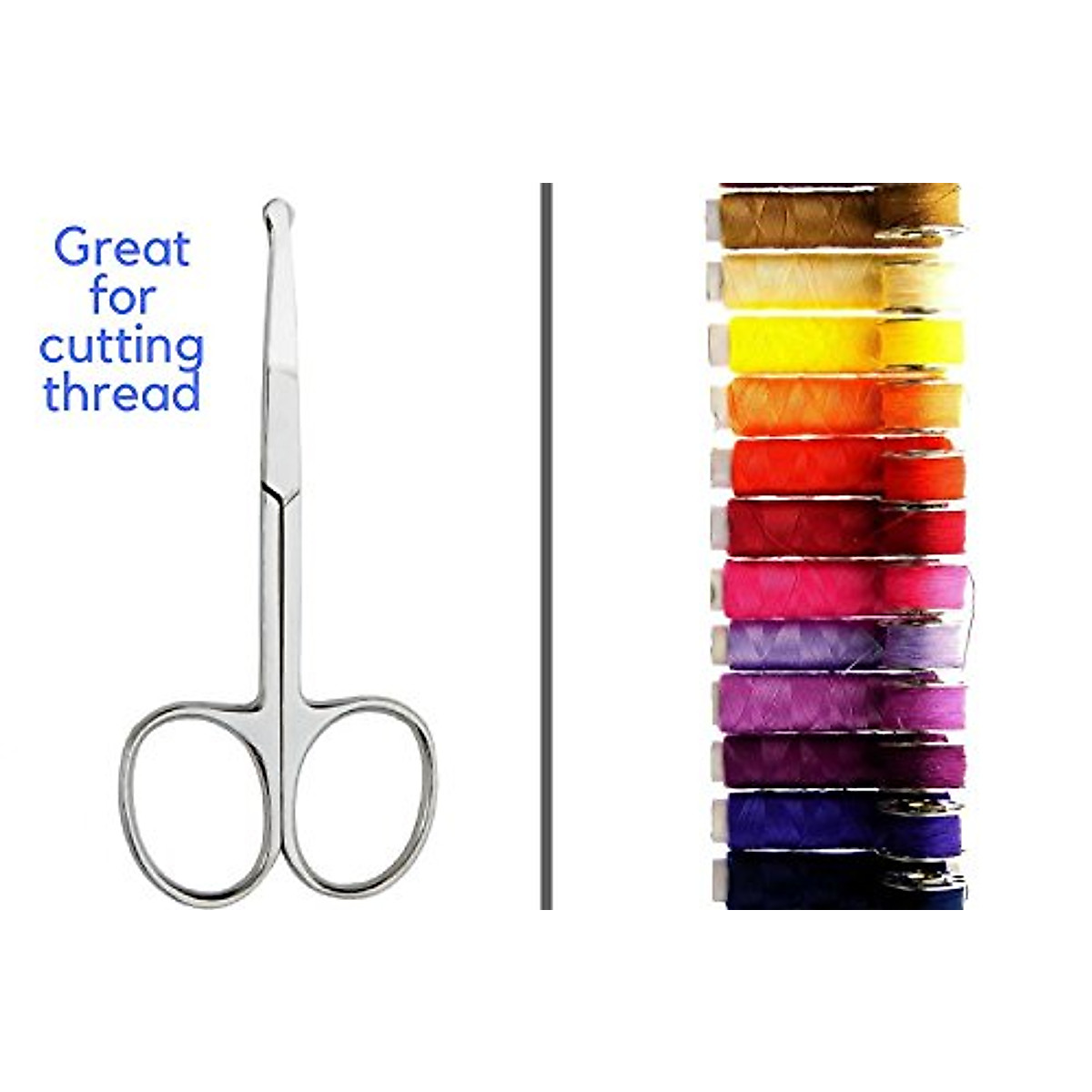 BeeSpring Rounded Nose Hair Scissors. Round Tip Scissor for Ear, Eyebrow, Beard and Mustache Trimming - 3.5" Blunt Nosed Tipped Grooming Trimmer