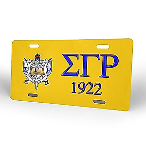 Sigma Gamma Rho License Plate 6" X 12", Automotive Aluminum Front and Rear Labels, Gift for Car Lovers