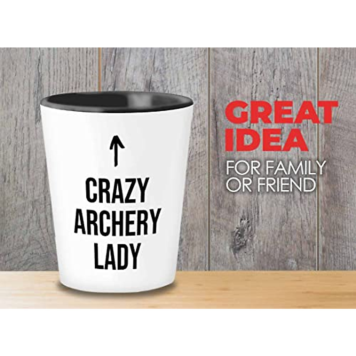 Archery Shot Glass 1.5oz - Archery Lady B - Funny Gift For Archery Coach Athlete Hunt Target Shot Trainer Arrow Bow Sport