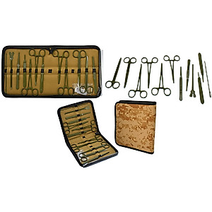 OdontoMed2011 Student Kit- First Aid Kit 24 Pcs Advanced Lab Student Kit for Anatomy & Biology Students Lab Veterinary Botany Stainless Steel Instruments & 11 Bonus Scalpel Handle MLT-01
