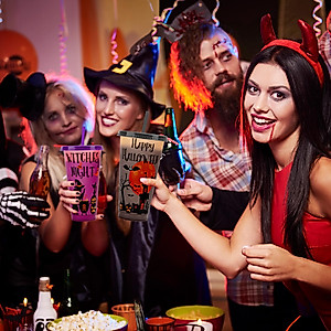 VoziSpace Halloween Decorations Color Changing Reusable Cups with Lids and Straws - 12 Pack 24 oz Plastic Tumblers Bulk with Lids and Straws - Reusable for Party Cups
