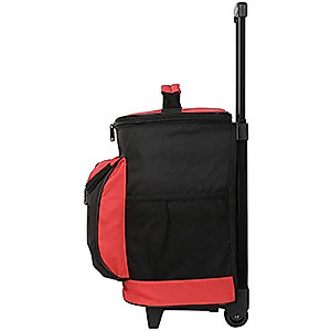 16" Cool Carry 2-Section Rolling Cooler with Thermal Insulation, Red Color Option