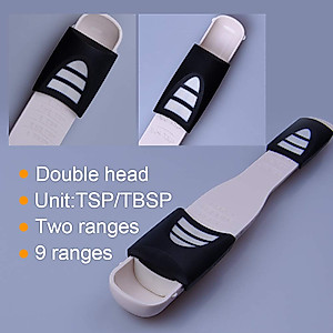 Adjustable Measuring Spoon White,Creative Double End Adjustable Scale, Eight Stalls Measuring Spoon,Measuring Dry/Semi-Liquid Ingredients,Metering Spoon for Baking,Cooking,Coffee,Sugar,Salt,Powder.