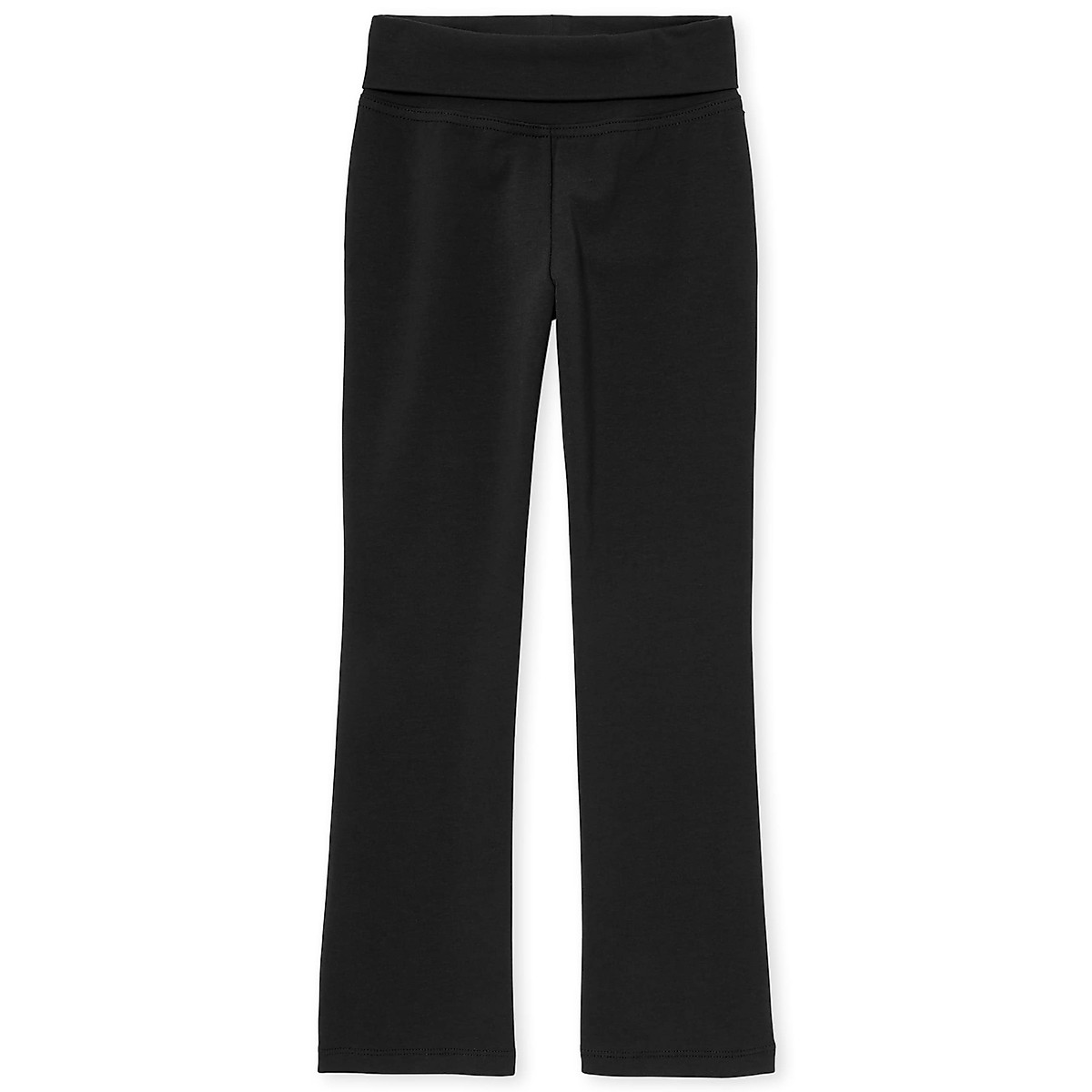 The Children's Place girls Uniform Active Foldover Waist Pants, Black, 5 6 US