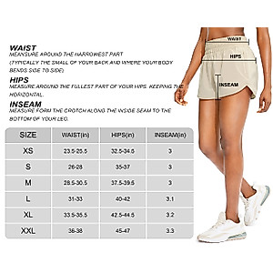 SANTINY Women's Running Shorts with Zip Pockets High Waisted Athletic Workout Gym Shorts for Women with Liner (A White_S)