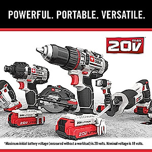PORTER-CABLE 20V MAX* Cordless Drill Combo Kit, 6-Tool (PCCK617L6)