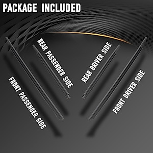 WEILEITE Exterior Window Moulding Belt Glass Sweep Felt Trim Seal Weatherstrip Kit Compatible with Toyota Tundra Double Cab 2007-2020 Replaces 68160-0C020 68210-0C020 68163-0C010 68164-0C010(4PCS)