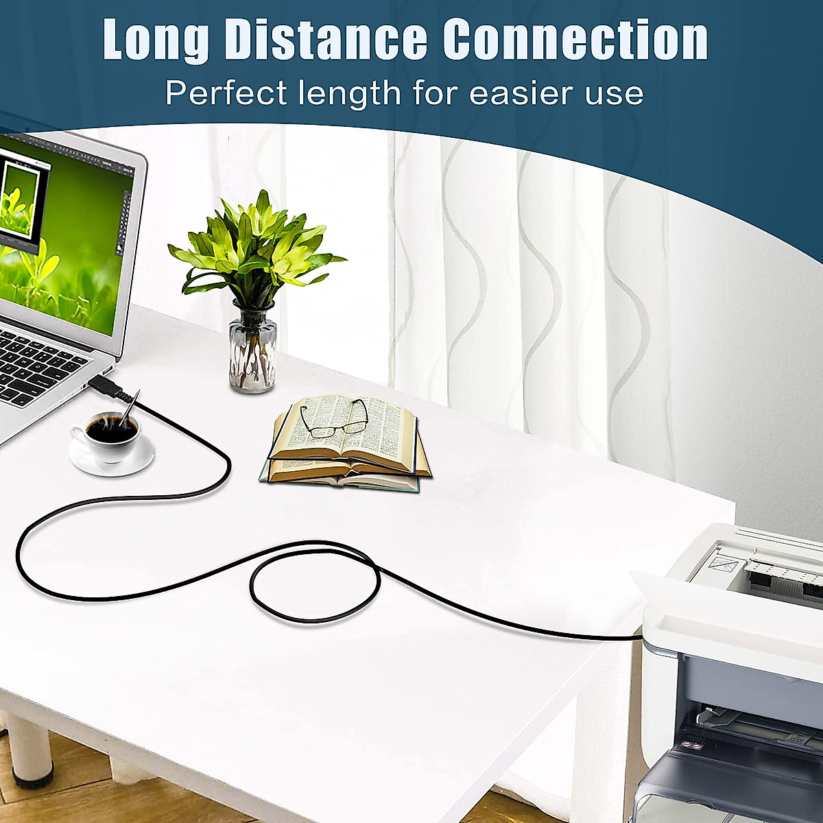 Inovat Replacement 10FT USB 2.0 A Male to B Male Cable Cord Data Transfer Host Cable Cord for Yamaha DGX-230 76-Key Digital Piano Keyboard