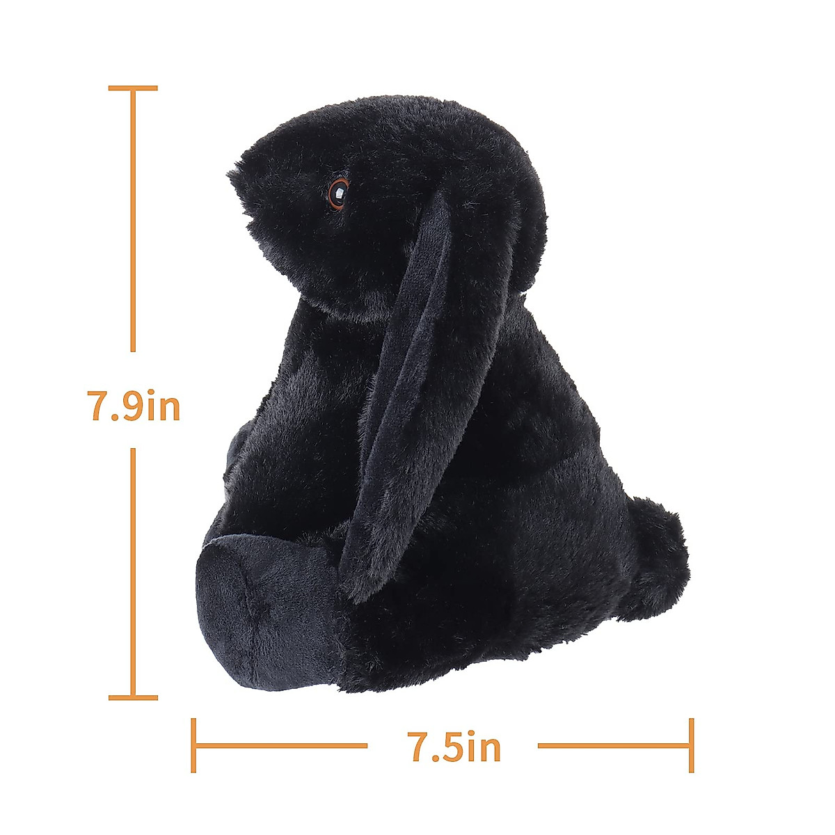 Apricot Lamb Toys Plush Navy Blue Bunny Rabbit Stuffed Animal with Fluffy Soft Ears (Navy Blue Bunny, 8 Inches)