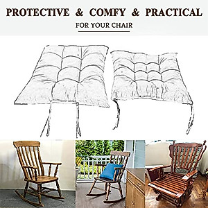 HERMJ Outdoor Seat Cushions Non Skid Slip Backed Set of Upper and Lower with Ties Indoor/Outdoor Soft Thickened Patio Chaise Lounger Cushion Overstuffed 2 Piece Set,17"x17"and Seat Back 21"x17"