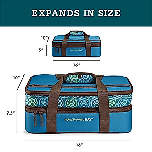 Rachael Ray Expandable Insulated Casserole Carrier with Dish Storage, Delivery Bag, Casserole for Hot or Cold Food