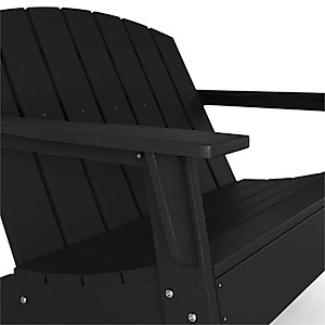 Flats & Castles Ellie HDPE Outdoor Weather Resistant Modern Adirondack Love Seat (Black)