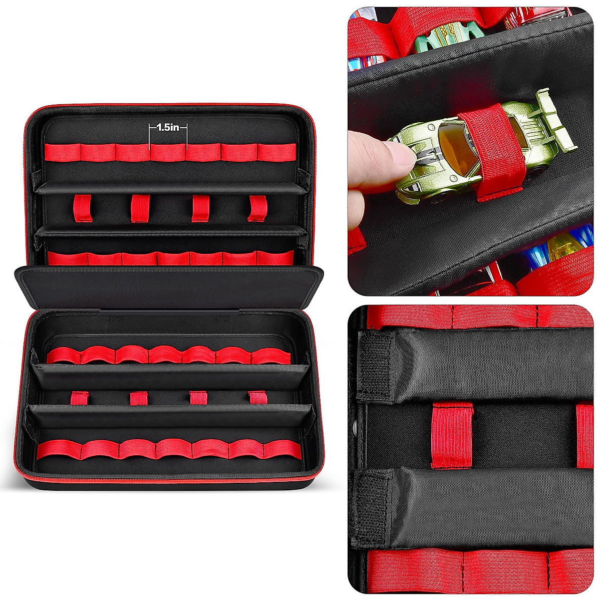 Toy Storage Organizer Case Compatible with Hot Wheels Car, for Matchbox Cars, Portable Carrying Container Carrier Holder Fit for 36 Toys Car (Box Only)