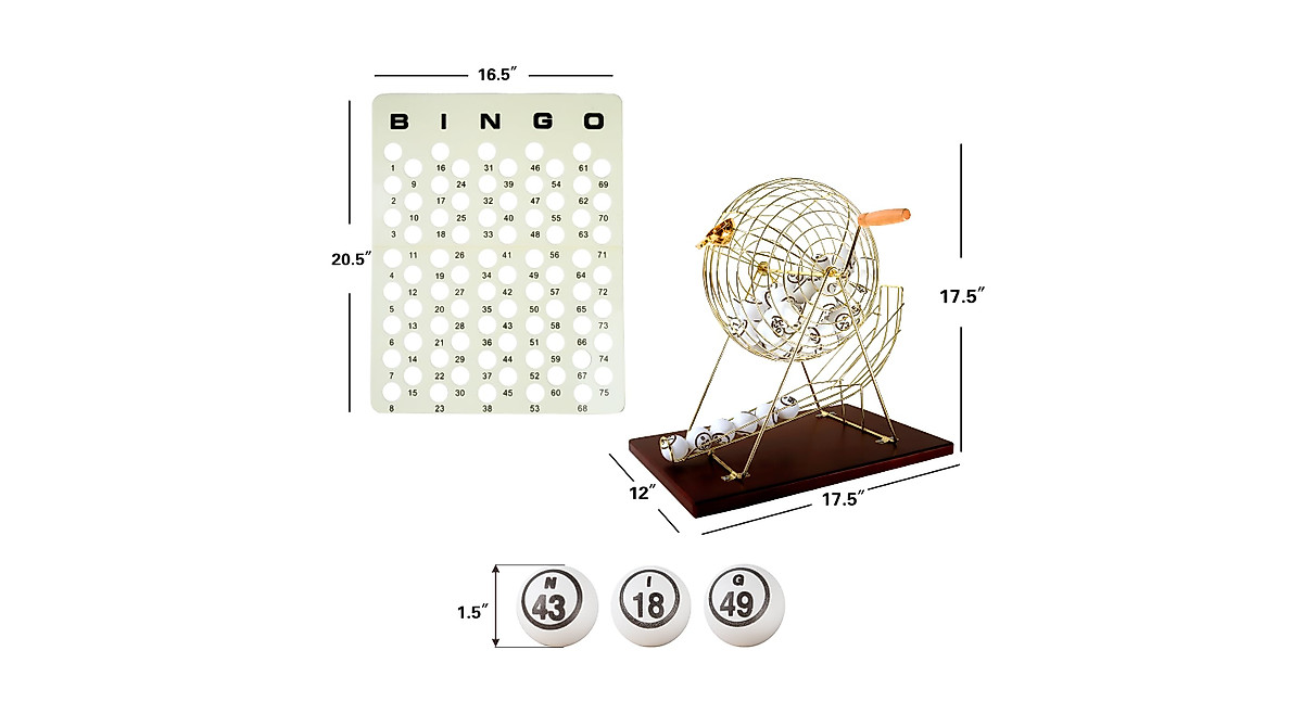 GSE Professional Bingo Game Set with Large Cage & Balls - Perfect for ...