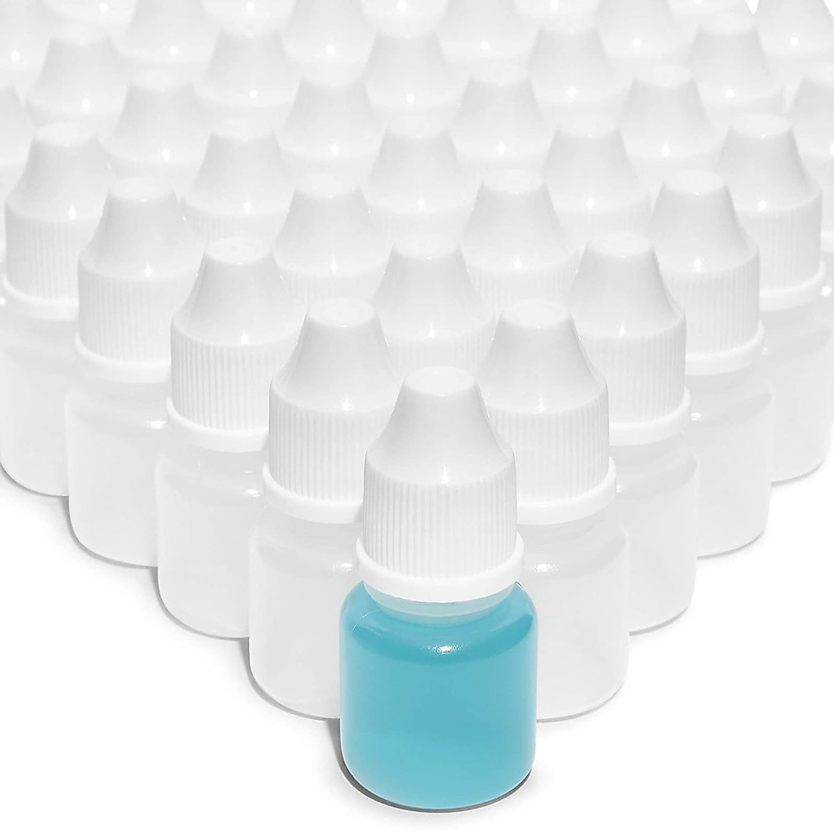 Juvale Liquid Dropper Bottles with Cap (5ml, White, 50 Pack)