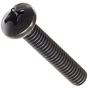 Small Parts Steel Pan Head Machine Screw, Black Oxide Finish, Meets ASME B18.6.3, #3 Phillips Drive, 1/4"-20 Thread Size, 1-1/2" Length, Fully Threaded, Import (Pack of 50)