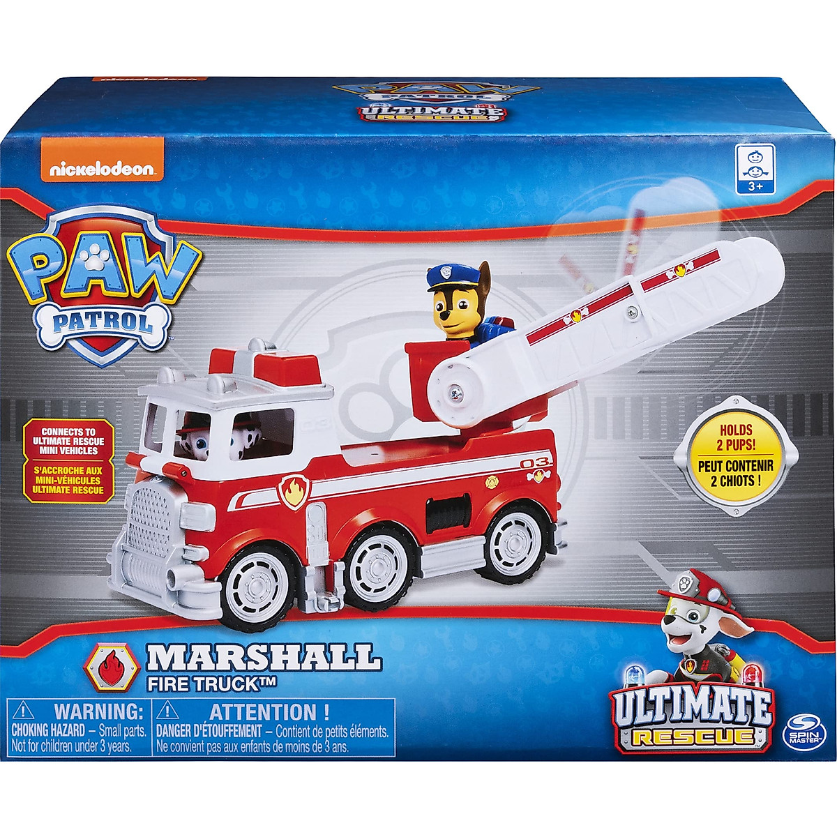 Paw Patrol Ultimate Rescue - Marshall's Ultimate Rescue Fire Truck with Moving Ladder and Flip-Open Front Cab, Ages 3 and Up