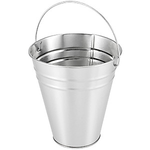 SINJEUN 30 Pack 4.5 x 5 Inch Galvanized Metal Buckets, Silver Metallic Pails with Handle, Mini Tinplate Tin Pails for Craft, Ice, Candy Snack, Flower Decoration