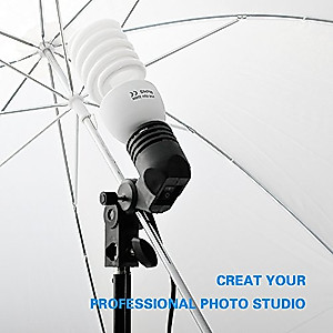 EMART Photography Umbrella Lighting Kit, 400W 5500K Photo Portrait Continuous Reflector Lights for Camera Video Studio Shooting Daylight (2 Packs)