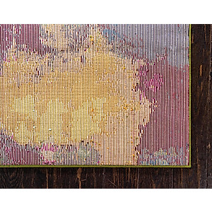 Unique Loom Estrella Collection Colorful, Abstract, Watercolor, Modern, Eclectic Area Rug, 7 ft x 10 ft, Multi/Beige