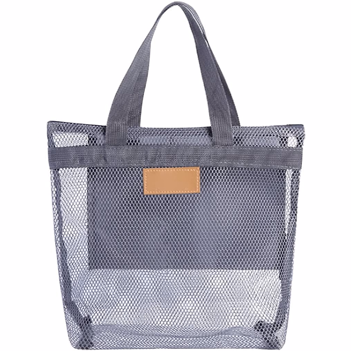 Beach Bag Mesh Shower Caddy Portable Hanging Quick Dry Bath Tote Organizer for Beach Swimming Grey Creative