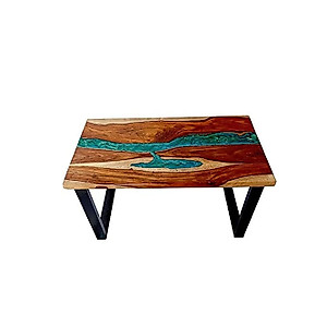 Epoxy Table, Epoxy Resin River Table, Live Edge Wooden Table, Natural Wood,Dining table, Natural Epoxy Table, Resin Table 54" x 27" Inch