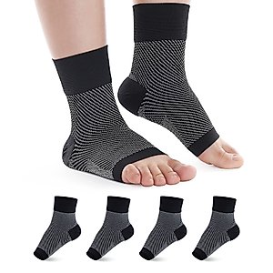 MERUYOO Ankle Brace Compression Sleeve (2 Pairs) Plantar Fasciitis Relief Socks for Women and Men, Compression Socks for Arch Support, Achilles Tendon, Neuropathy, Spain,