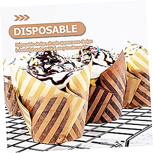 UPKOCH 200pcs Cuake Party Design Dark Shower Tulip Wrappers Liners Wedding Shop Paper Liner Dessert Baking for Greaseproof Decoration Birthday Portable Muffin Cake and New Cases