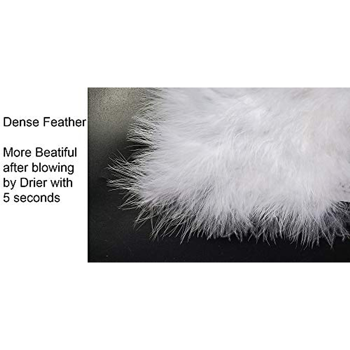 HAPPY FEATHER Handheld Marabou Feather Fan, 1920s Vintage Style Flapper Hand Fan for Costume Party and Dancing-White