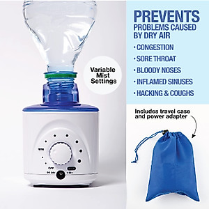 Bell+Howell Sonic Breathe Water Bottle Humidifier, Easy to Use Small Humidifier, No Leak Portable Humidifier, Mini Humidifier, Travel Humidifier, Personal Humidifier and Desk Humidifier as Seen on TV