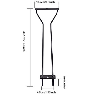 Diano 40.5CM Black Wine Glass Rack, Under Cabinet Wine Glass Holder, Stemware Rack Under Shelf, Wine Glasses Storage Hanger For Bar Kitchen 1 Row