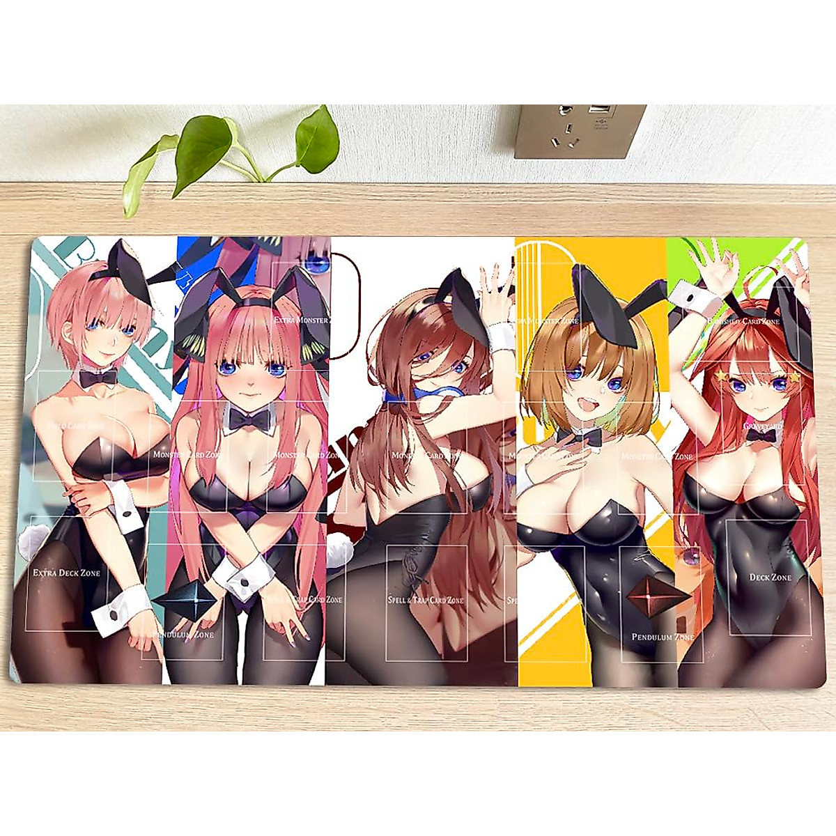 New WVICM Playmat The Quintessential Quintuplets TCG CCG OCG Trading Card Game Mat with Zones Mouse Pad Desk Mat + Free Bag (MP005-04-with Zones)