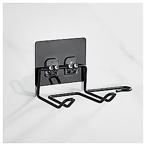 Valink Hair Dryer Holder, Wall Mount Self Adhesive Waterproof blowed Dryer Rack Storage Organizer Hanger,Adhesive Stainless Steel Bathroom Organizer d Double Hook Section