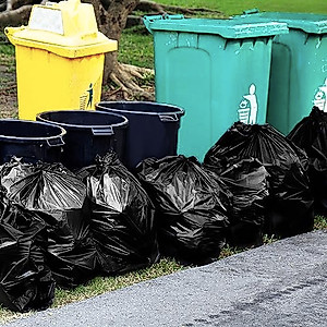 45 Gallon Trash Bags,50 Pieces large Black Heavy Duty Trash Can Liners,Large Size Trash bags Garbage Bags for Indoor and Outdoor