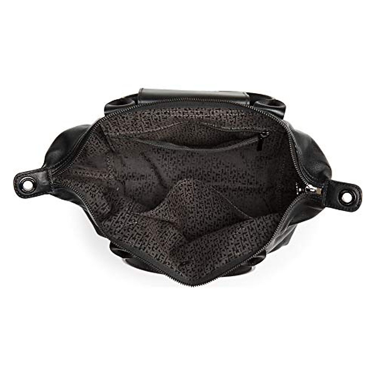 LongChamp Women's Le Pliage Black Leather Top Handle Leather Tote Handbag Medium