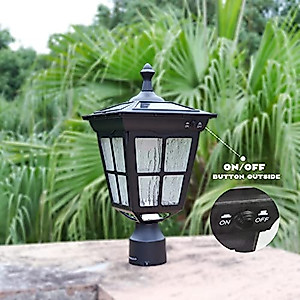 Kemeco ST4311AQ LED Cast Aluminum Solar Post Light Fixture with 3-Inch Fitter Base for Outdoor Garden Post Pole Mount