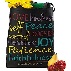 Religious Inspirational Gifts for Women, Fruits of the Spirit Tote Bag, 16 Inch