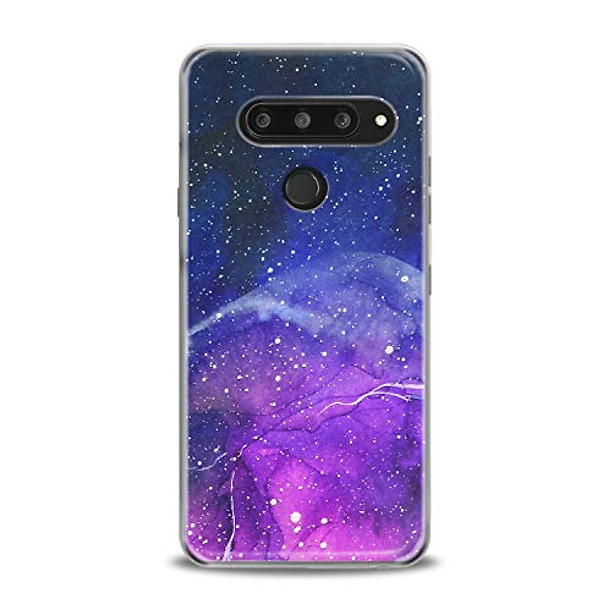 Lex Altern TPU Case Compatible with LG G8 Stylo 6 5 K62 K11 G7 ThinQ G6 K42 V35 V50 Blue Space Lights Smooth Clear Colorful Cover Slim fit Man Lightweight Design Awesome Galaxy Purple Print Soft Girl