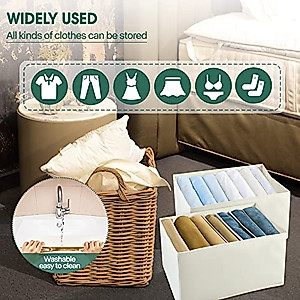 Resdenio Drawer Organizers for Clothing: 2 Pack Upgraded Closet Drawer Dividers Clothes Organizer, Extra Large 7 Grids Foldable Washable Wardrobe Cabinet Storage Box for Jeans, Underwear, Dresses