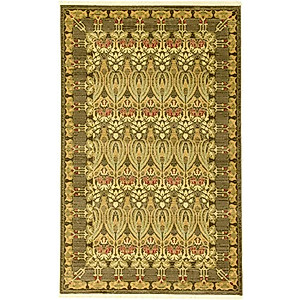 Unique Loom Edinburgh Collection Classic Oriental Traditional French Country Inspired Border Design Area Rug, 5 x 8 ft, Brown/Beige