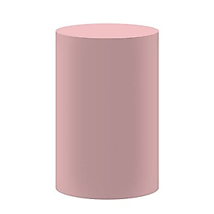 ittsmnt Solid Flesh Pink Round Pedestal Covers for Birthday Party Flesh Pink Plinth Cover Fabric Round Cylinder Cover for Baby Shower Wedding Baptism Communion Event Props Dia36 H75