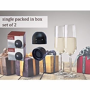 YOOHOTOUCH Champagne Stopper,2Pack Mini Champagne Saver Stoppers, Reusable Vacuum Leakproof Champagne Sealer,Perfect for Champagne, Cava, Prosecco & Sparkling Wine Bottle