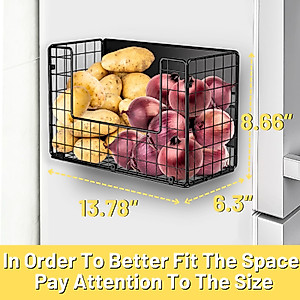 2 Set Magnetic Shelf for Fridge , Fruit Potato & Onion Storage Bins, Pantry Organizers & Storage, Large Container Magnetic Basket for Refrigerator, Kitchen Counter, Cabinet, Magnetic Fridge Organizer