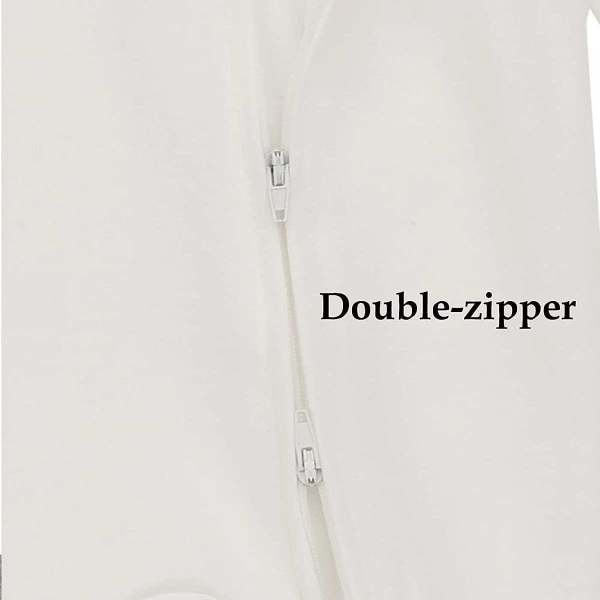 Aablexema Organic Cotton Baby Footies Pajamas with Mittens - Neutral Newborn Infant Zip Up Sleep Play(White,Newborn)