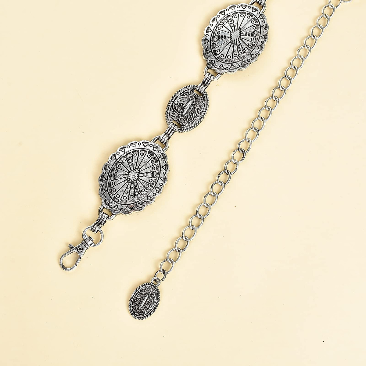 ILuvatar Waist chain women's metal chain dress with butterfly sweater chain Silver retro waist chain punk belt