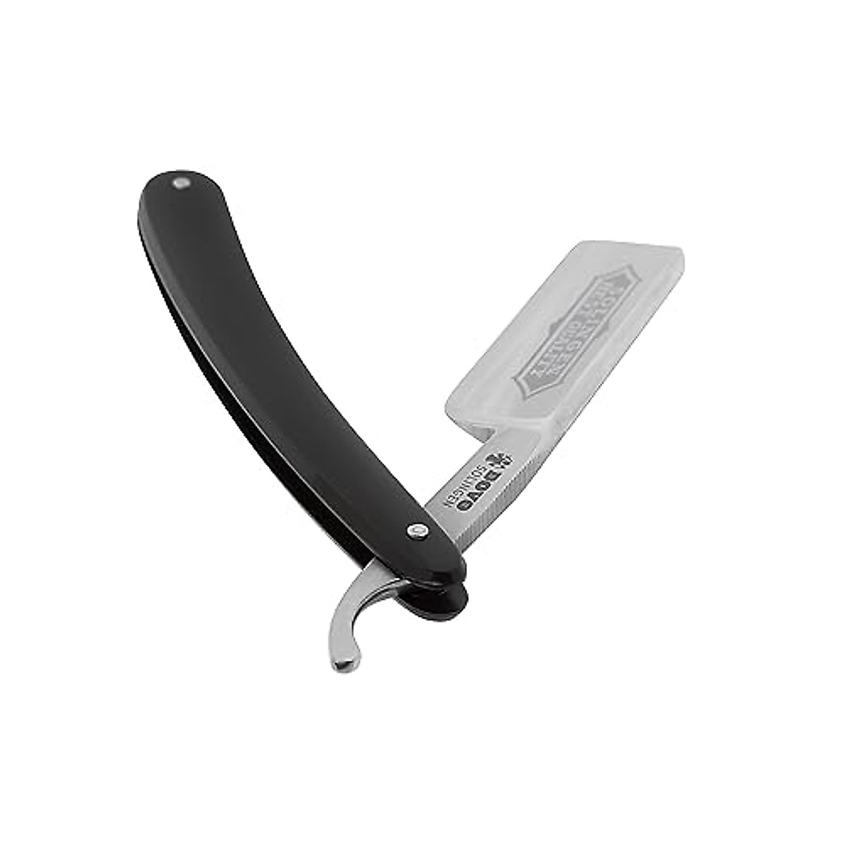 DOVO Straight Razor with Cellidur Black Handle Carbon Steel Blade