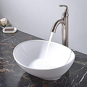 KINGO HOME 16" x 13" Bathroom Sink Bathroom Vessel Sinks, White Porcelain Ceramic Vessel Vanity Sink Art Basin Lavatory Above Counter Vanity Bathroom Sink Bathroom Sinks Above Counter Bowl