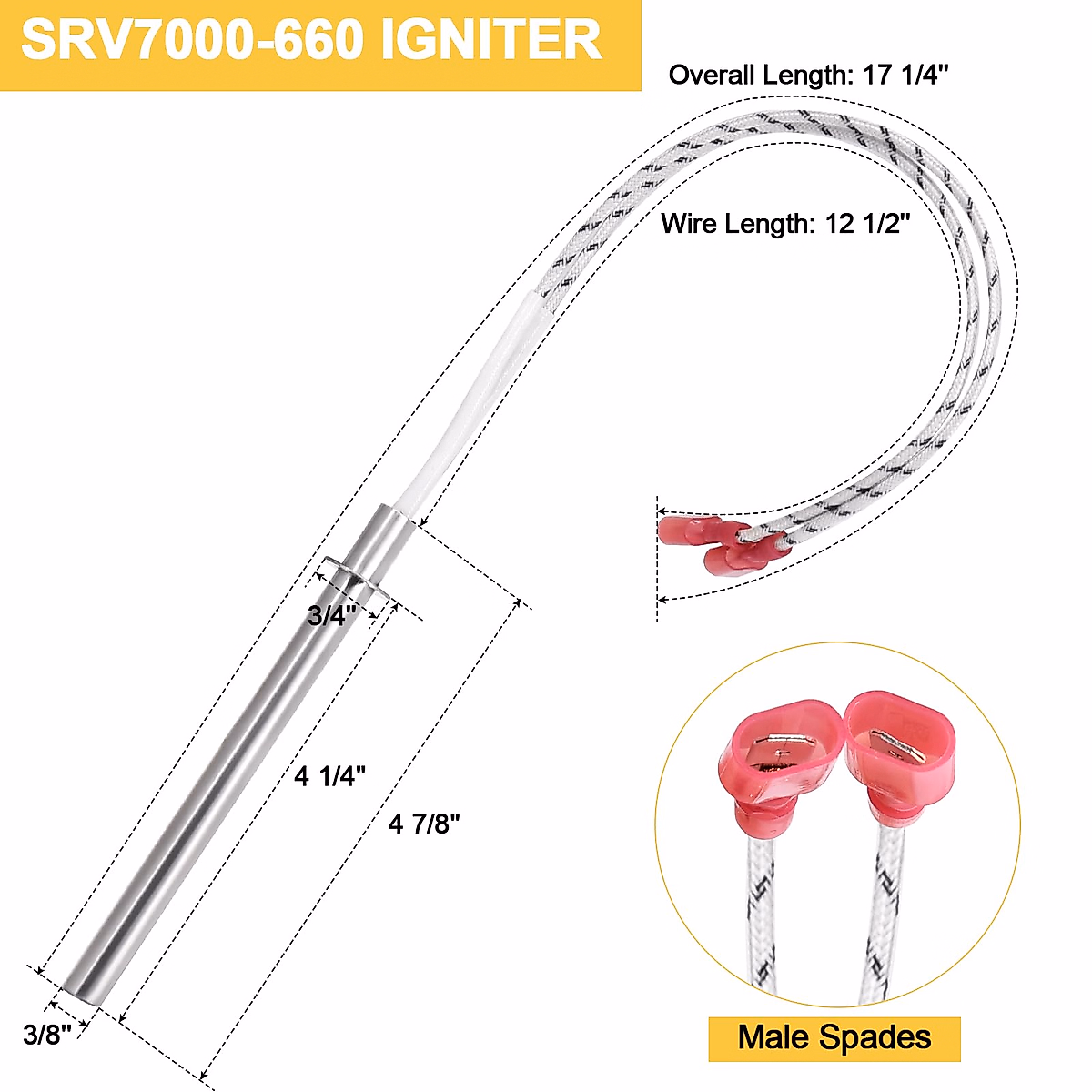 Adviace Replacement 812-4400 Exhaust Combustion Blower, SRV7000-660 Igniter for Pelpro PP130, PP130-B, PP60, PP70, PPC90, TSC90 Pellet Stove, Pleasant Hearth PH35PS, PH50CABPS Pellet Stoves.